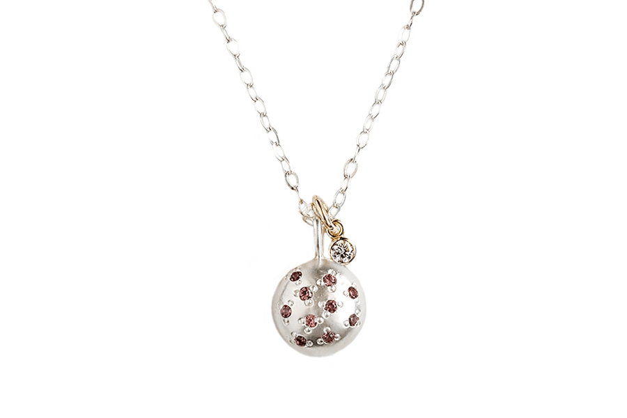 Mixed Metals Umba Sapphire + Diamond Pebble Charm Necklace – Andrea Bonelli