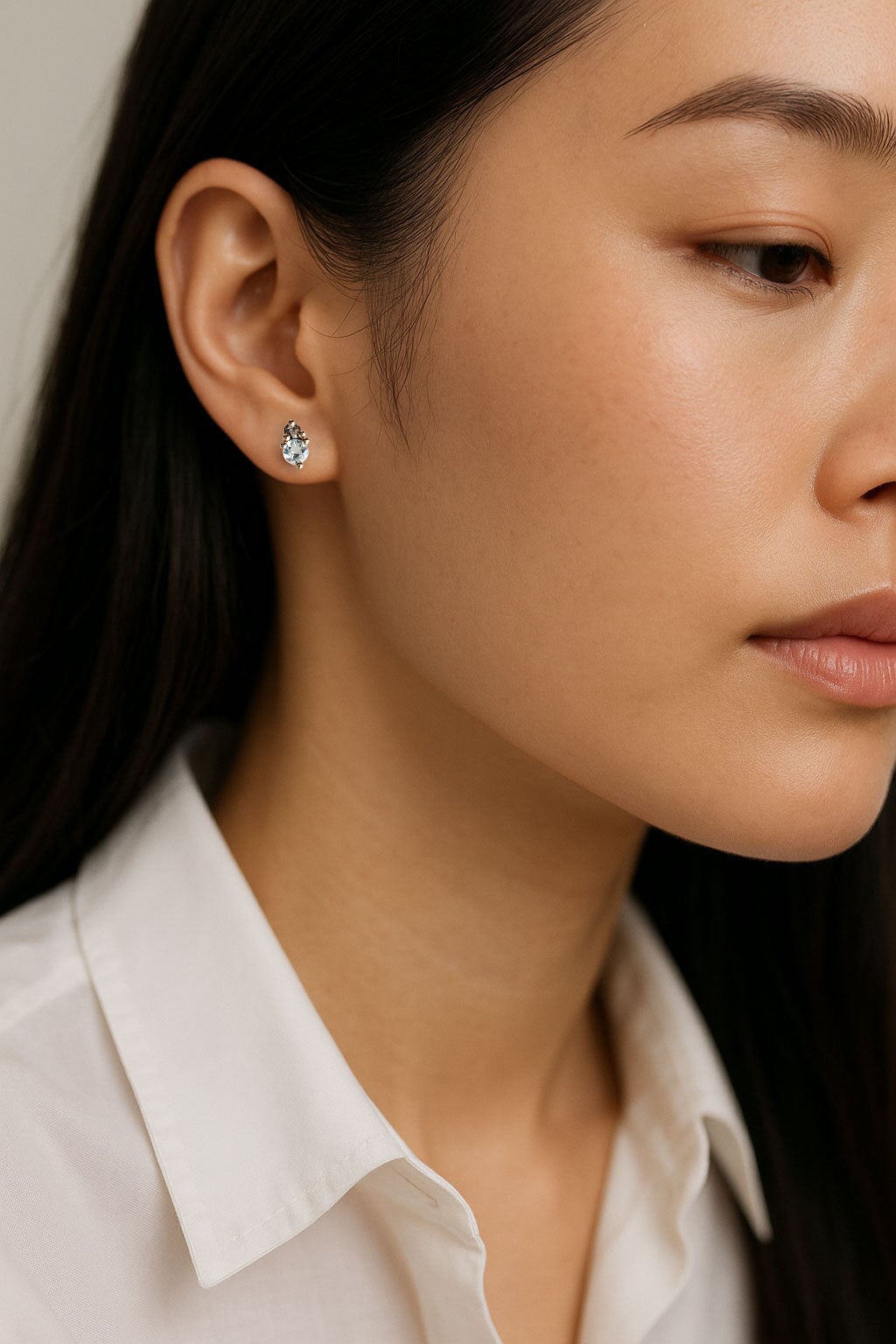 Jumelle Aquamarine + Rose Cut Diamond Studs – Andrea Bonelli