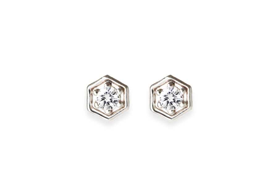 Hexagon Diamond Studs – Andrea Bonelli