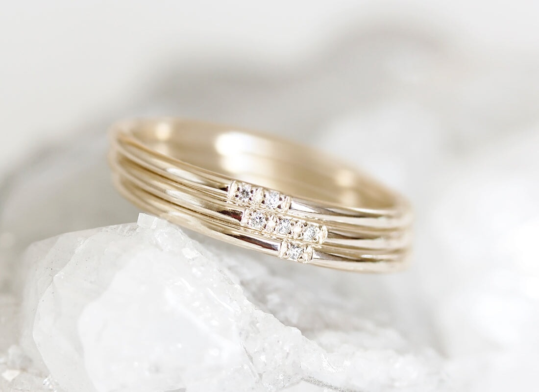 Slim Stacking Diamond Ring Set – Andrea Bonelli